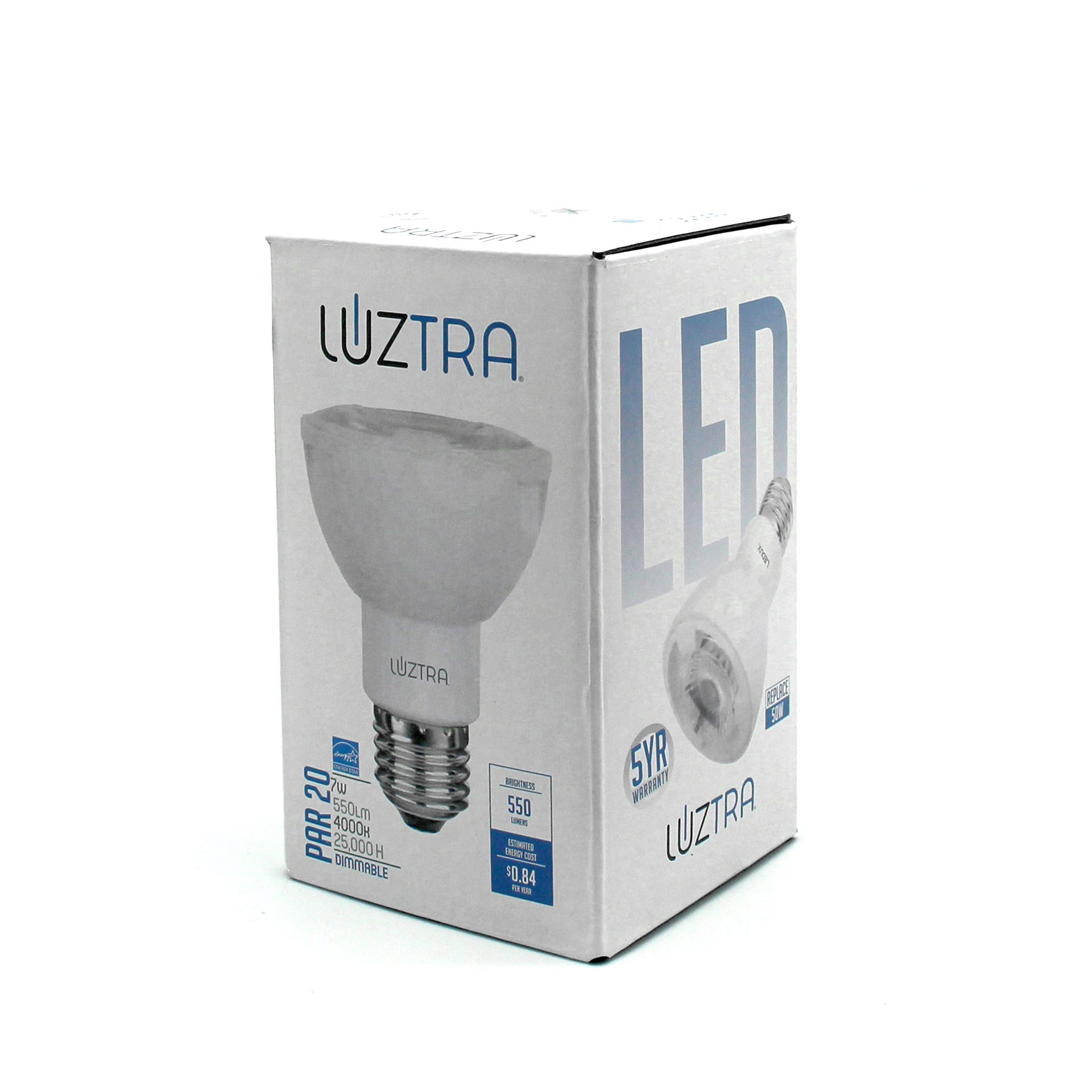 Foco LED 7w PAR20 Blanco E26 40K Atn 36° - Luztra