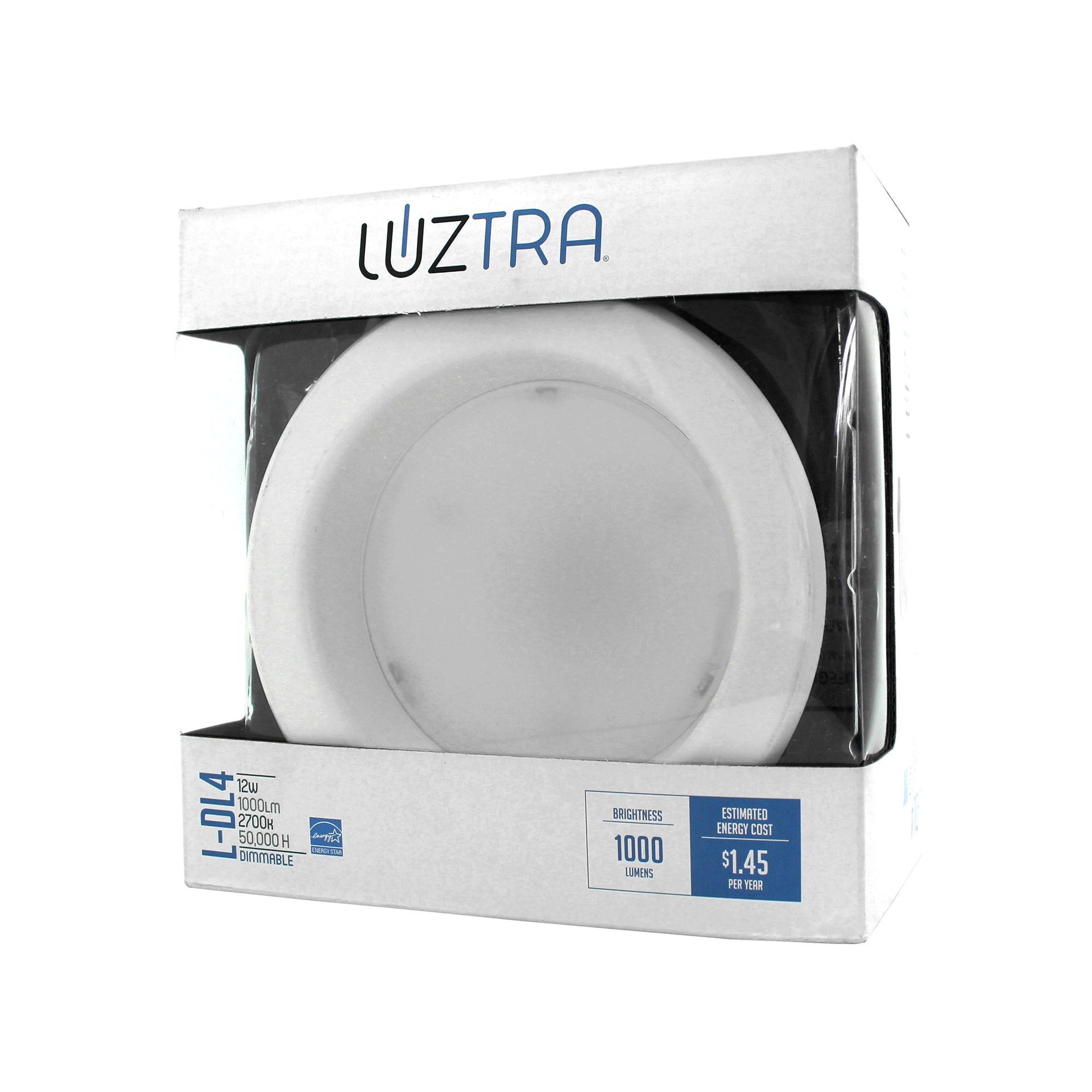 Foco Bote Integrado 4" LED 12w Redondo Blanco E26 27K Atn 100° - Luztra