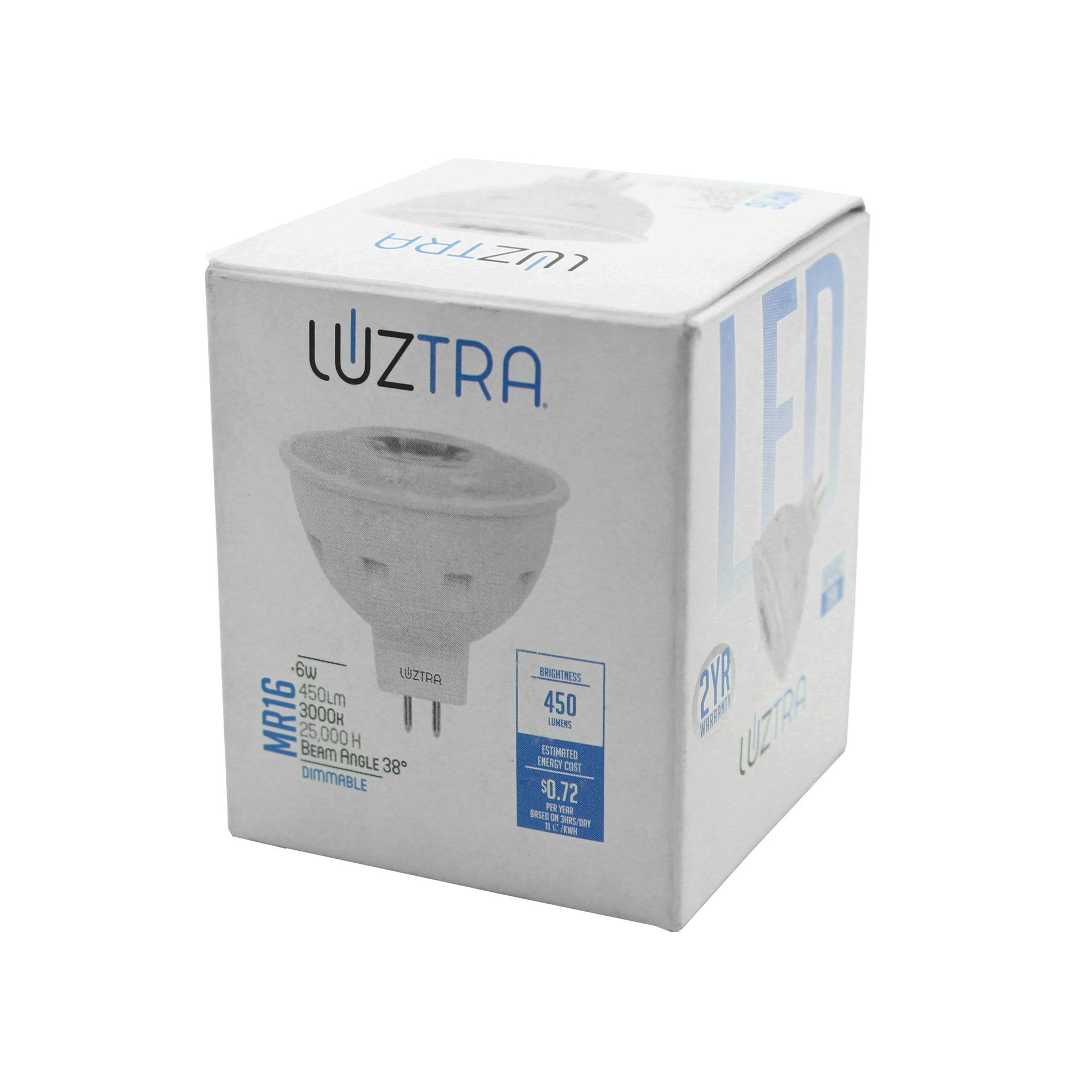 Foco LED 6w MR16 Blanco GX5.3 40K 12V Atn 38° - Luztra