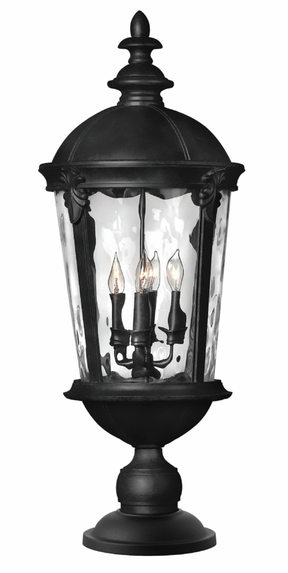 15w Outdoor Windsor LED Clear Water Glass Black Post Top/ Pier Mount ...