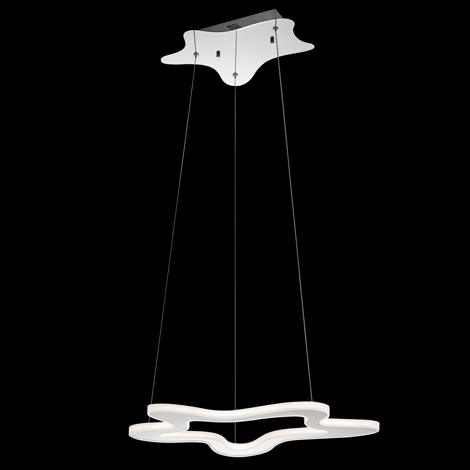 1145lm Kazza Etched Acrylic Chrome Integrated LED Small Pendant - Luztra