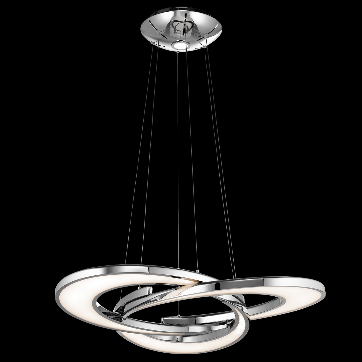 4957lm Destiny Etched Acrylic Chrome Integrated LED Chandelier - Luztra