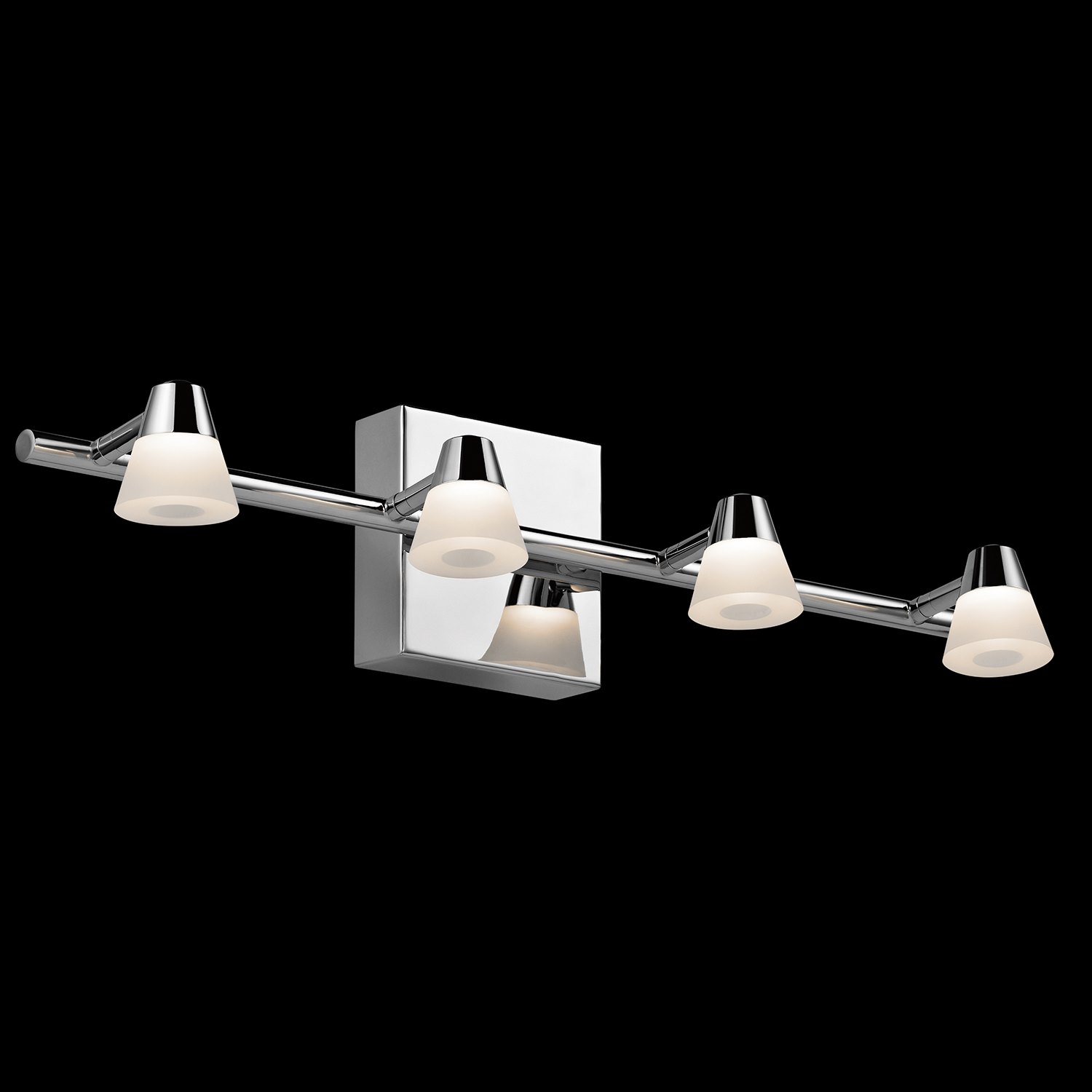 694lm Haisle Etched Acrylic Chrome Integrated LED Linear Rail - Luztra