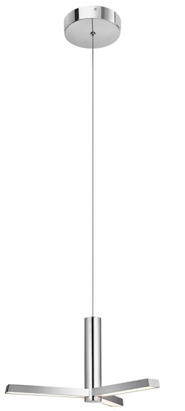 892lm Trivon Etched Acrylic Chrome Integrated LED Pendant - Luztra