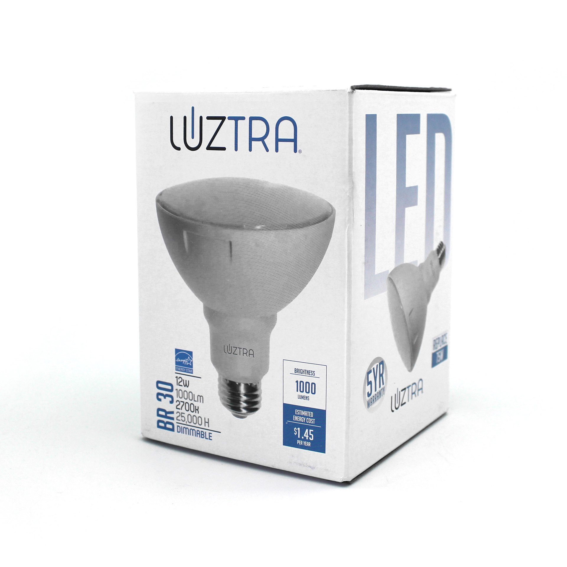 Foco LED 12w BR30 Blanco E26 30K Atn 100° - Luztra