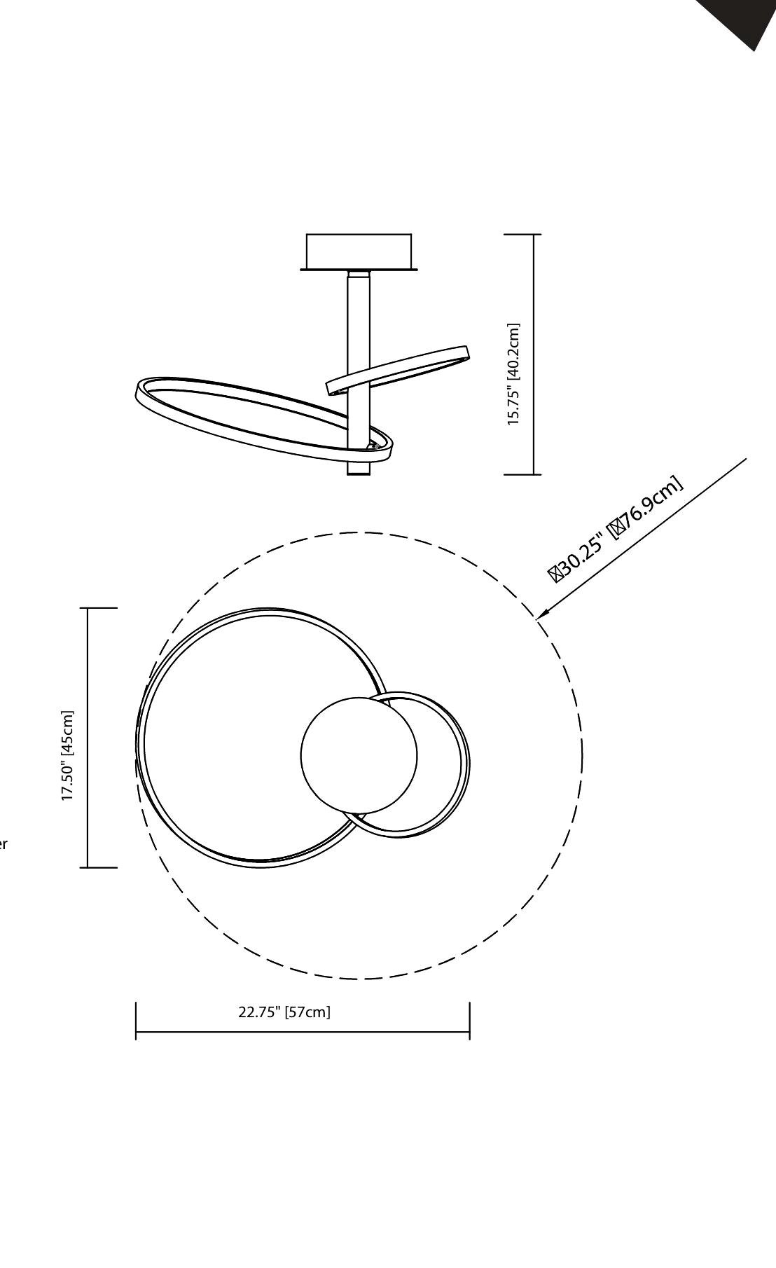 927lm Sirkus Etched Acrylic Chrome Integrated LED warm white LED 2 ring ...