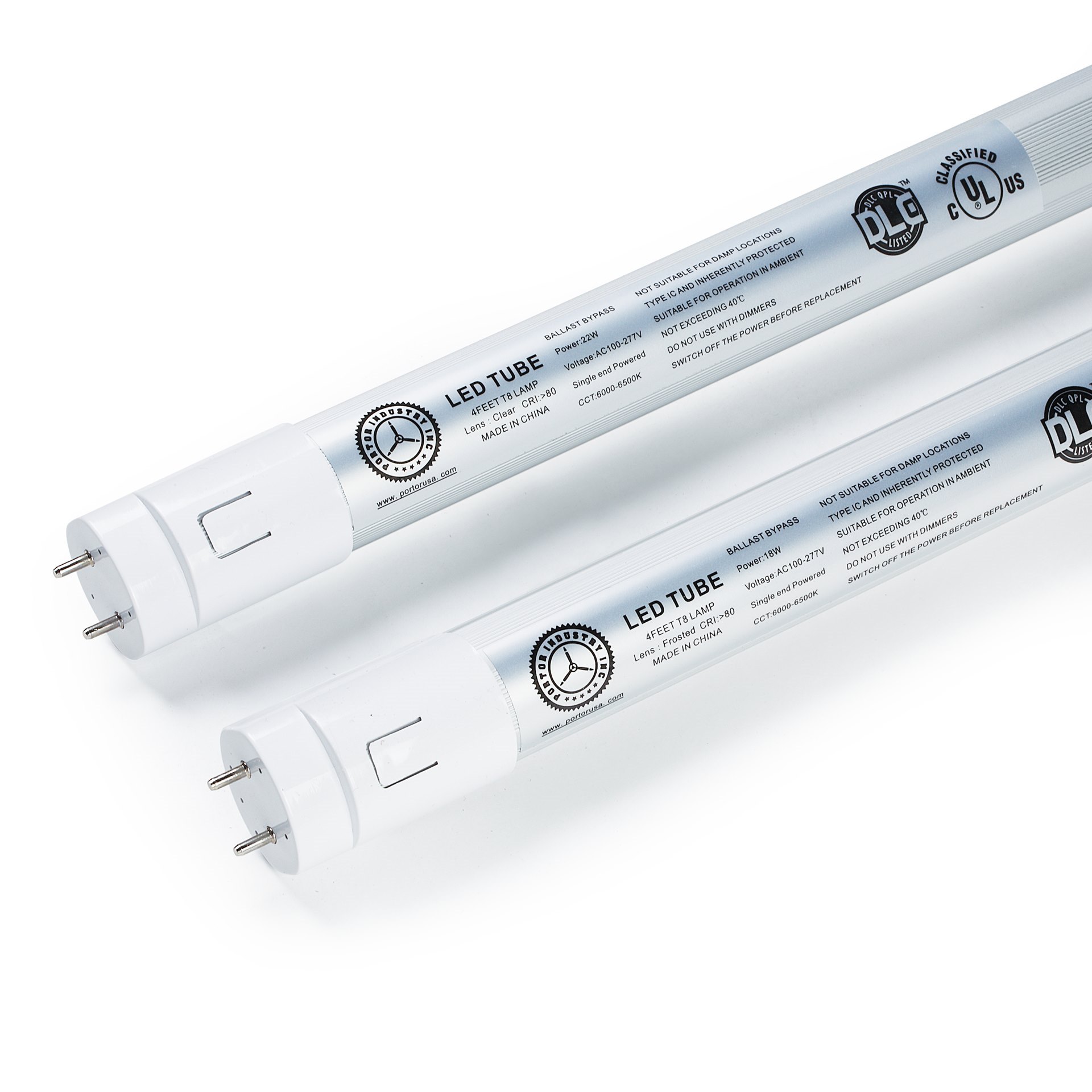 18w 2250lm 40K 4' 100-277vac SMD 2835 NW LED Bypass Type B G13 Frosted T8 Tube - Luztra