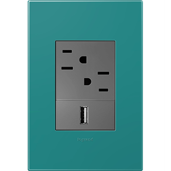 adorne Plastics Turquoise Blue 1-Gang 3 Module Wall Plate - Luztra