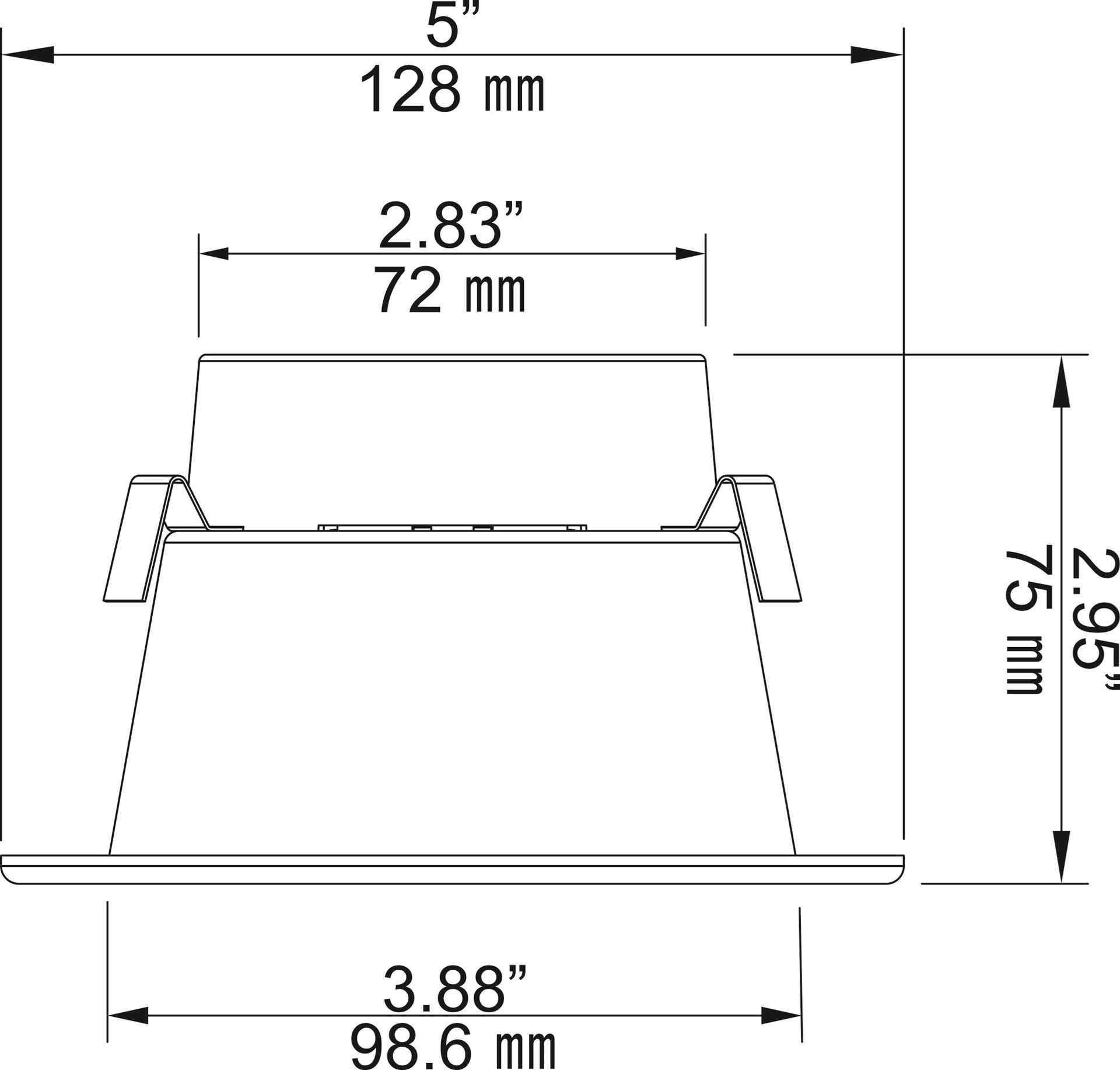 Foco Bote Integrado 4" LED 12w Redondo Blanco E26 27K Atn 100° - Luztra