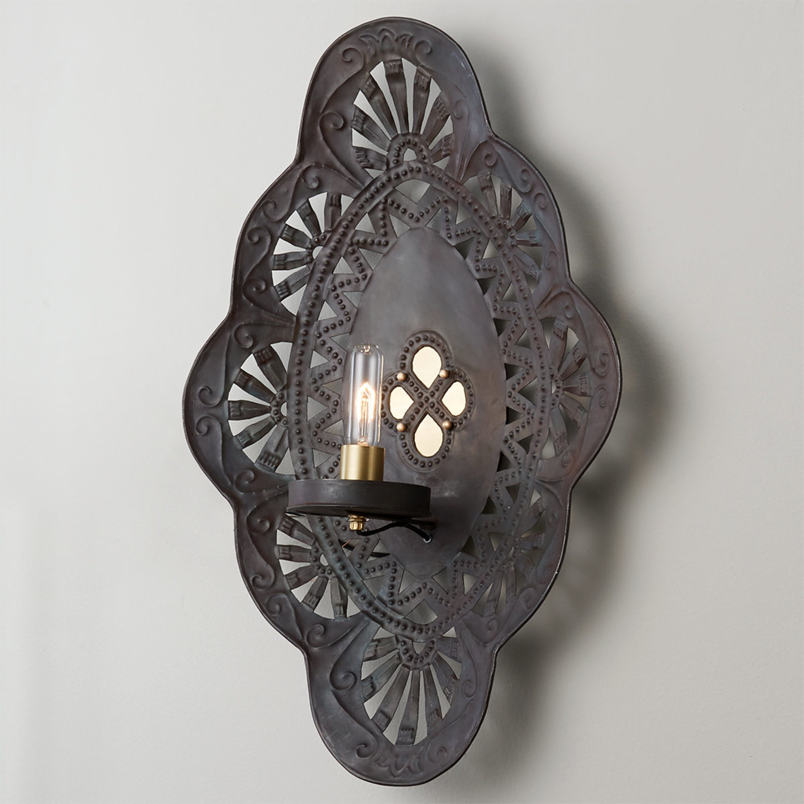 19½" Feleena Brass Aged Iron E26 Large Sconce - Luztra